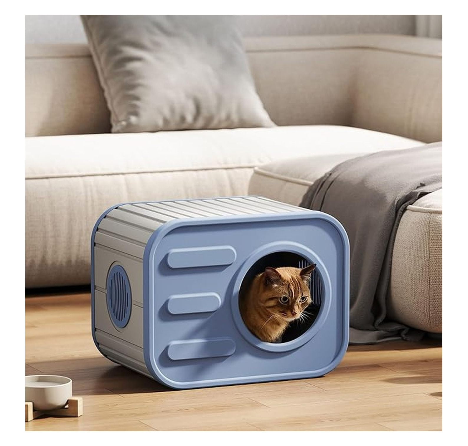 Cat House Indoor Outdoor, Resin Cat Shelter Camera Design, Weatherproof ...