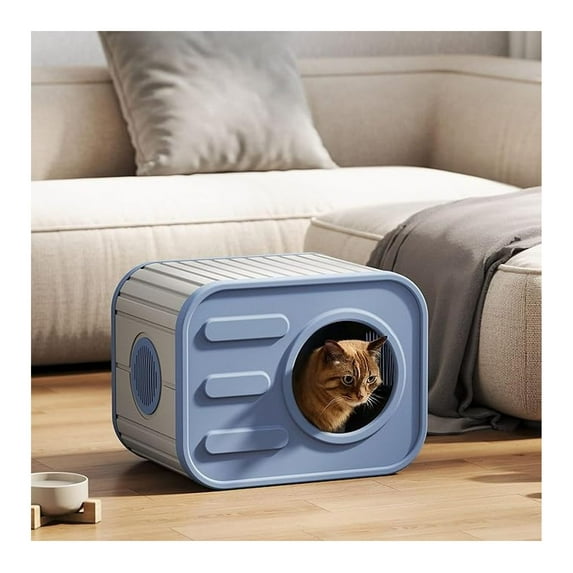 Cat House Indoor Outdoor, Resin Cat Shelter Camera Design, Weatherproof ...