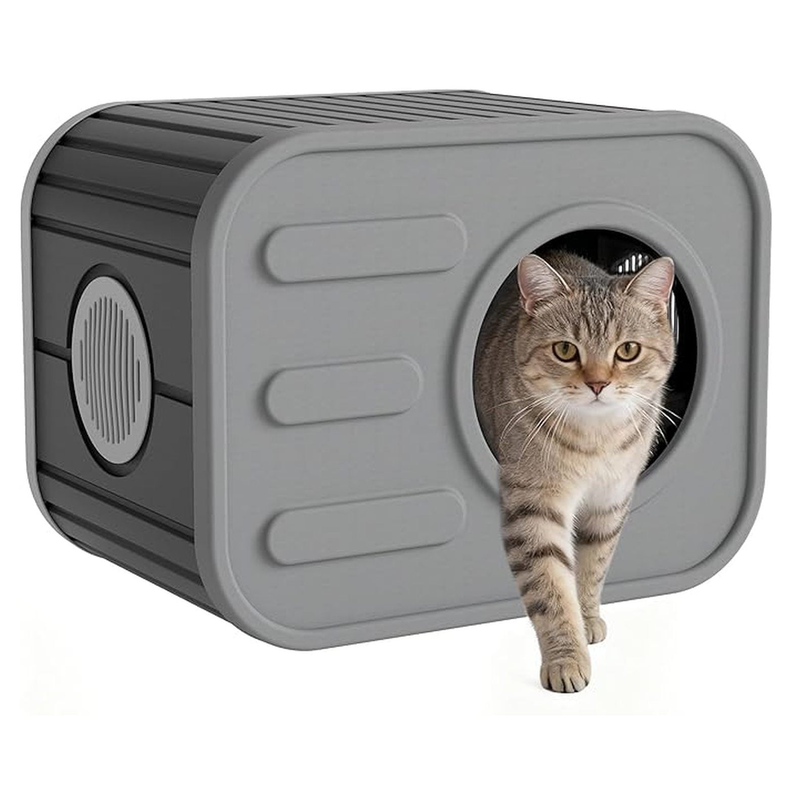 Cat House Indoor Outdoor, Weatherproof Resin Cat Shelter Camera Design ...