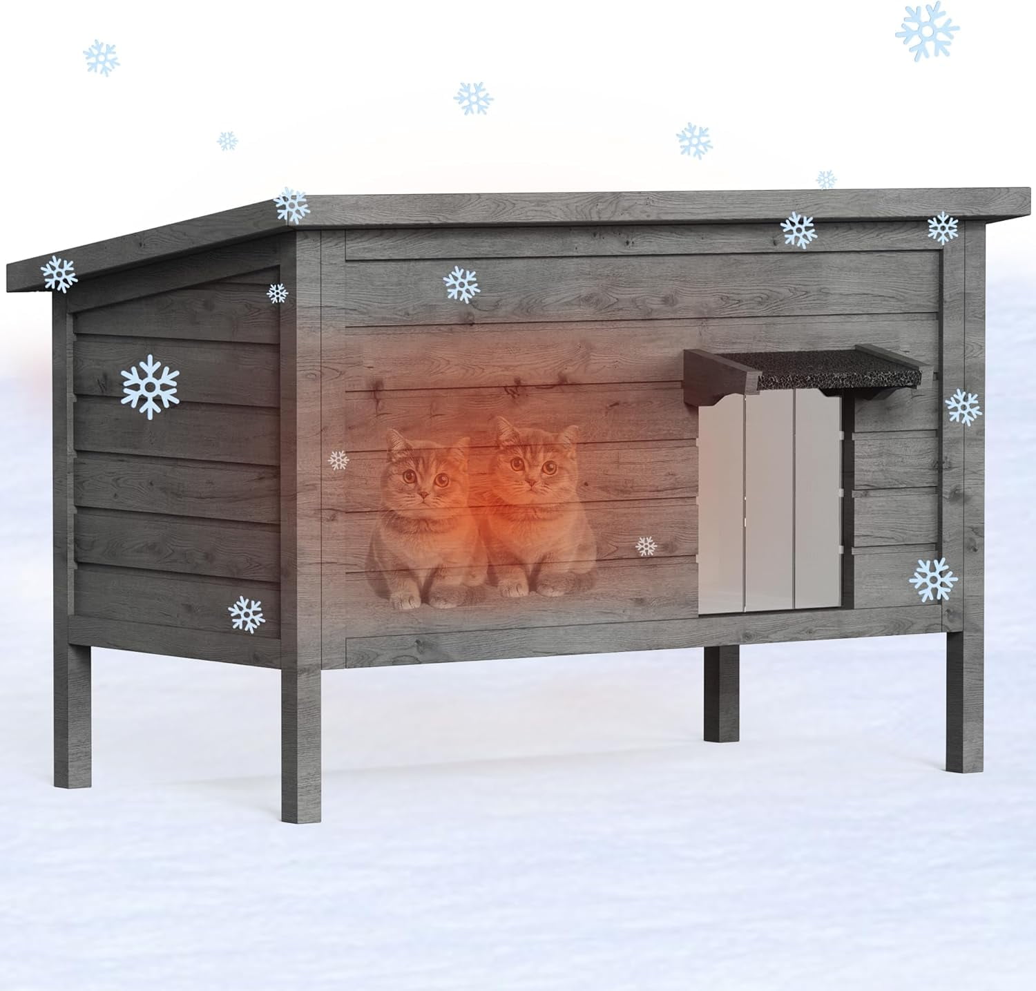 Cat House Outdoor Feral Cat Shelter Fully Insulated Outside Feral Cat ...