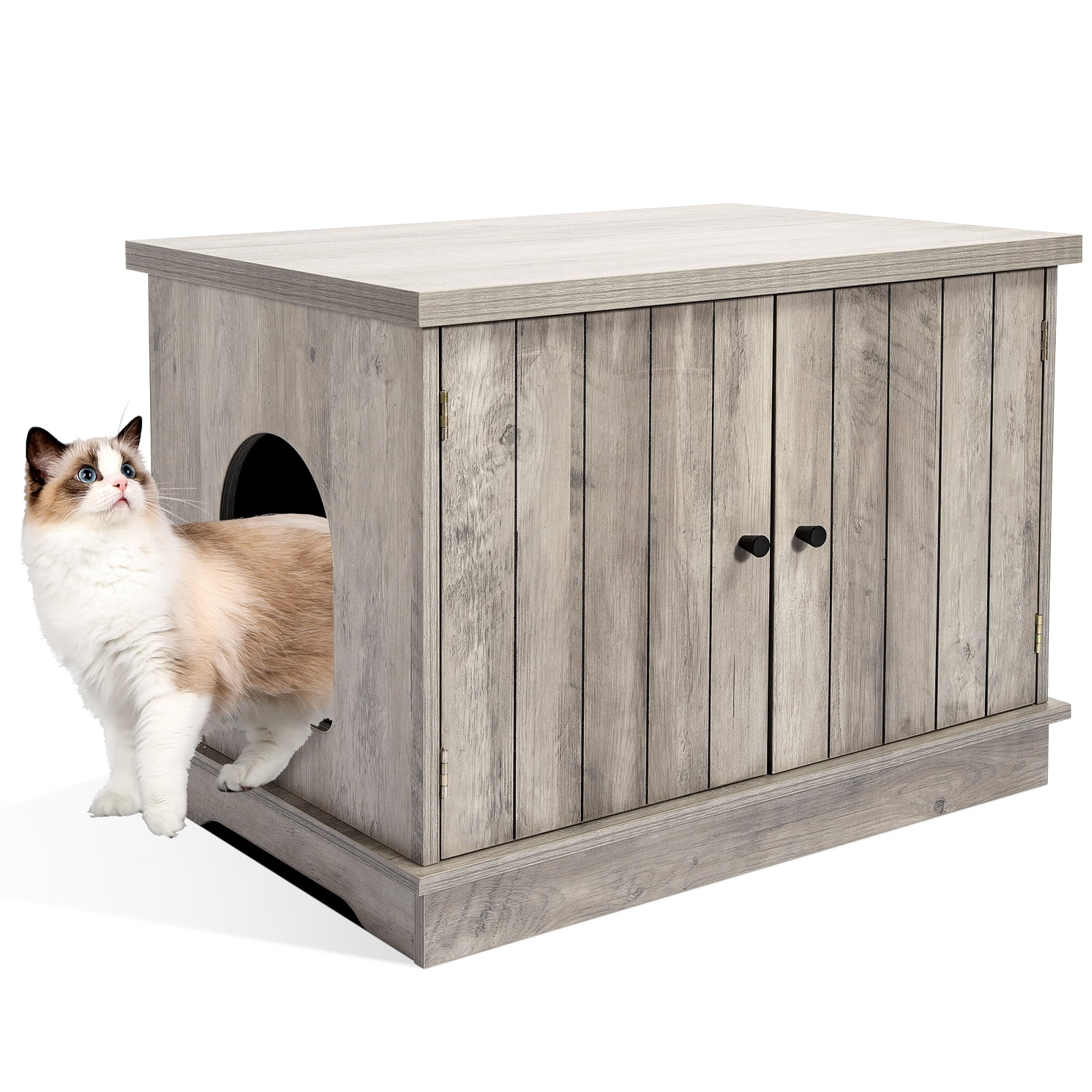 Cat House, Wooden Cat House, Multifunctional Cat House Cat Litter Box ...
