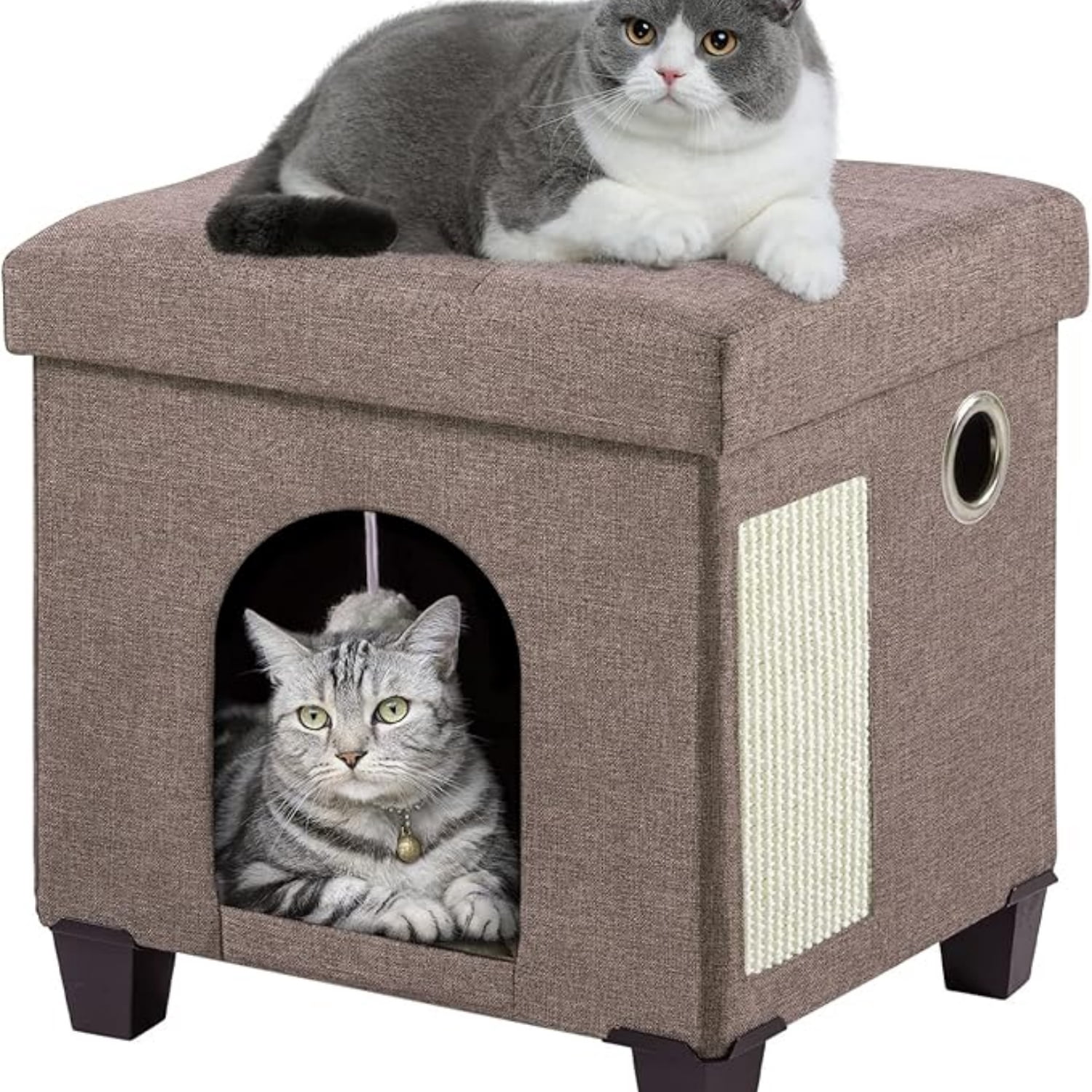 Cat House for Indoor Cats, Cat Cave Bed for Pet, Cat Cube with Cat ...