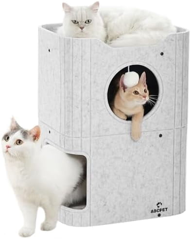 Cat House for Indoor Cats, Cat Condo Cat Bed Cave, Felt Cats Hideaway ...