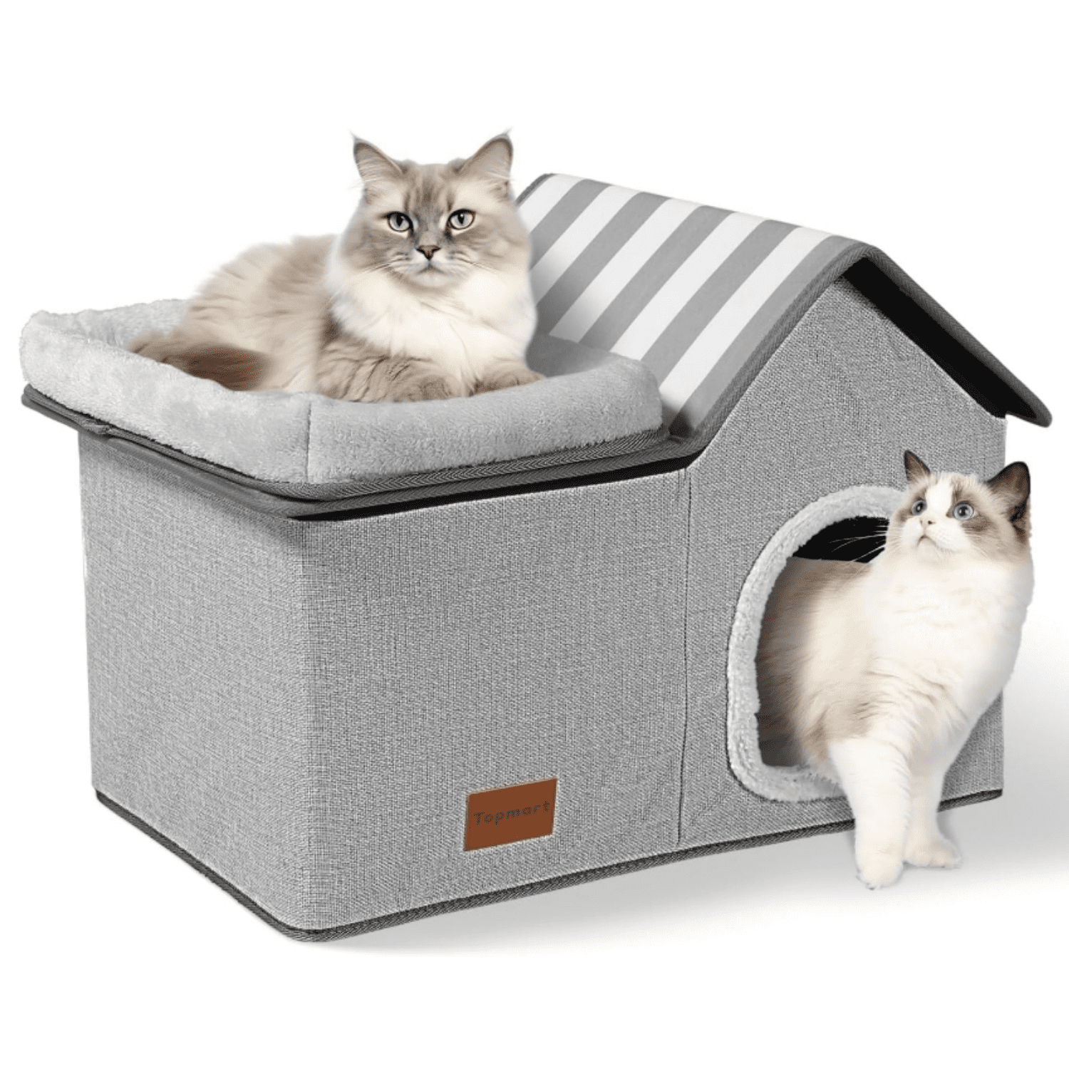 Cat House with Cat Bed,Large Cat Houses for Indoor Cats Condo,2-in-1 ...