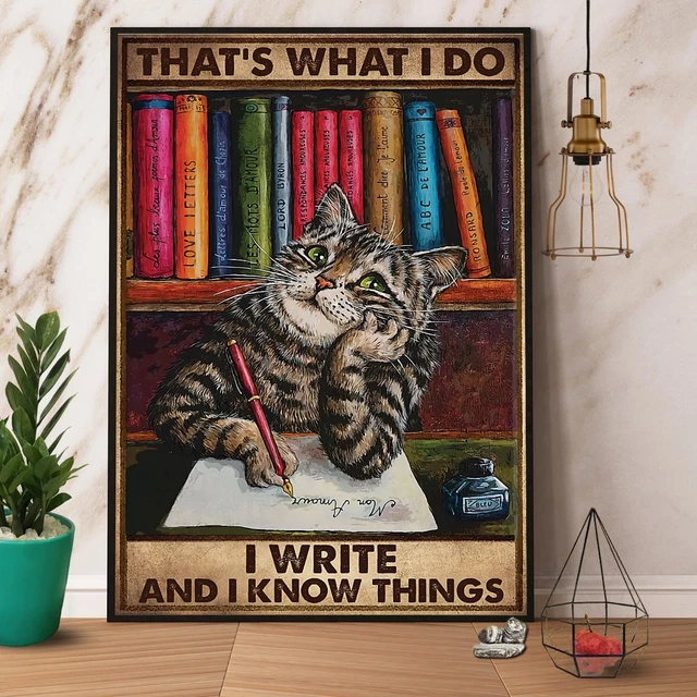Cat I Write And I Know Things Cat Love Book And Write Vertical Paper ...