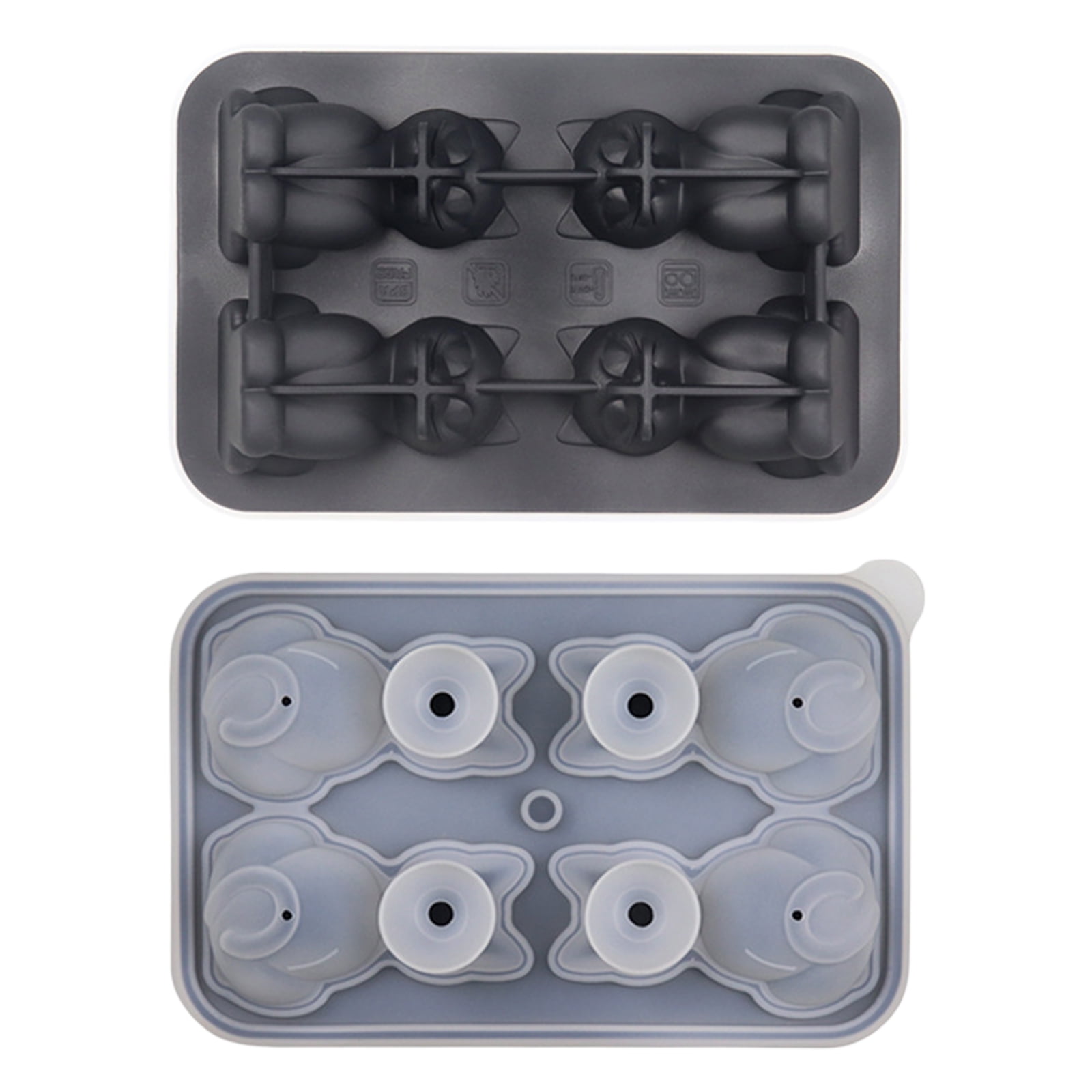Cat Ice Cube Tray Silicone with Lid | Slow-Melting Large Ice Cubes Mold ...