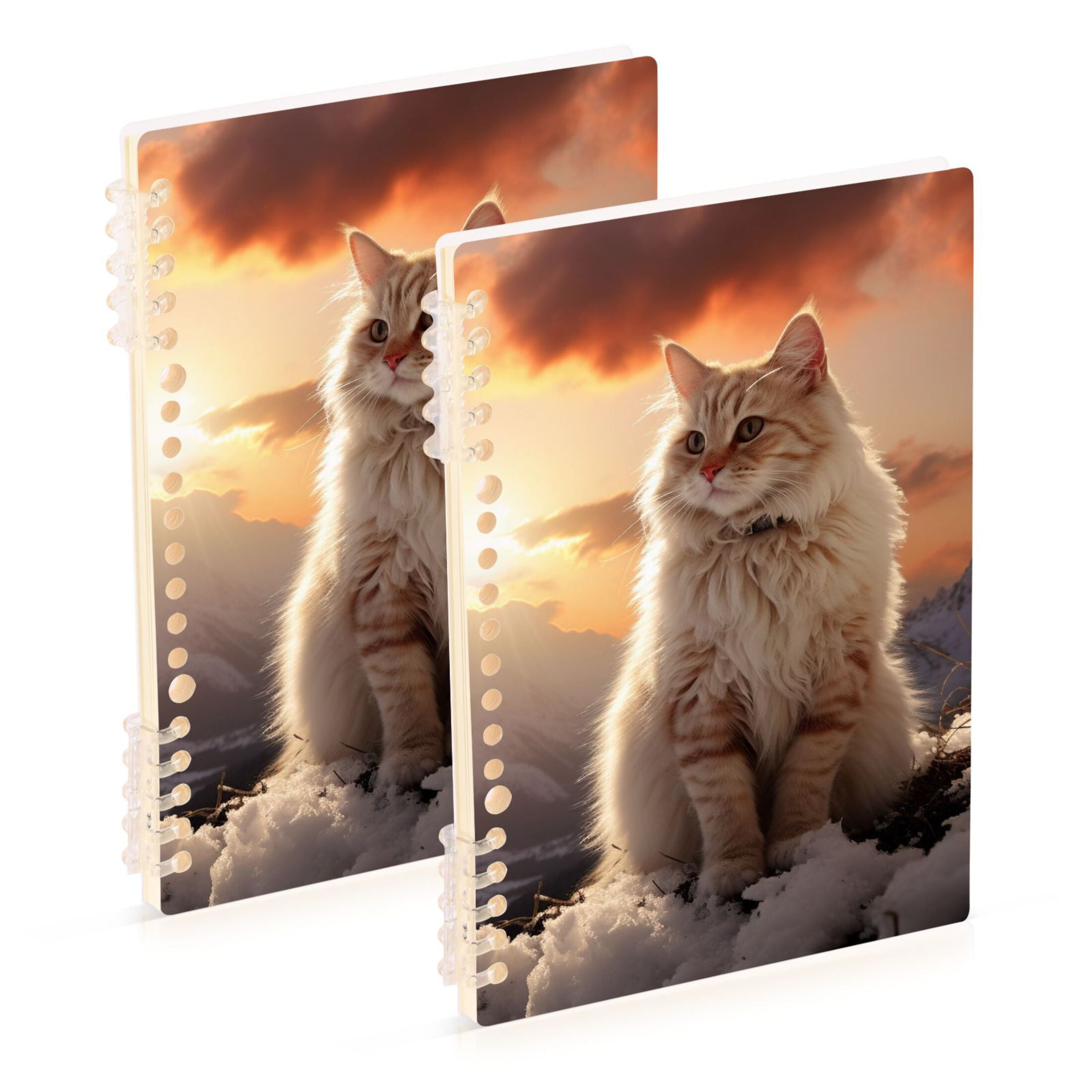 Cat Iceberg Clouds Sunlight Ring Binder Notebook Journey Note Diary ...