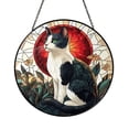 Cat Illustration Stained Glass Style Window Decor – Artistic Design ...