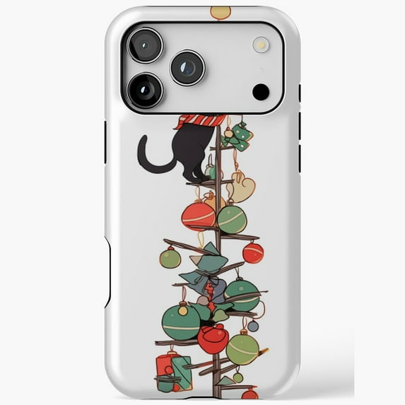 Cat In Christmas Tree Art Case for iPhone 11 12 13 14 15 16 17 Pro Max ...
