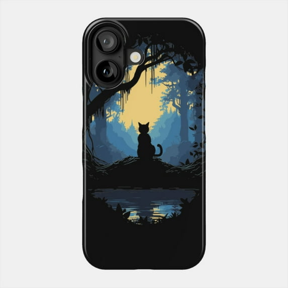 Cat In Enchanted Forest Mystical Feline Nature Case for iPhone 11,12,13 ...