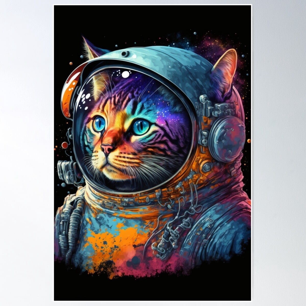 Cat In Space. Kitten In Space. Astronaut Cat. Cat Portrait. Poster Wall ...