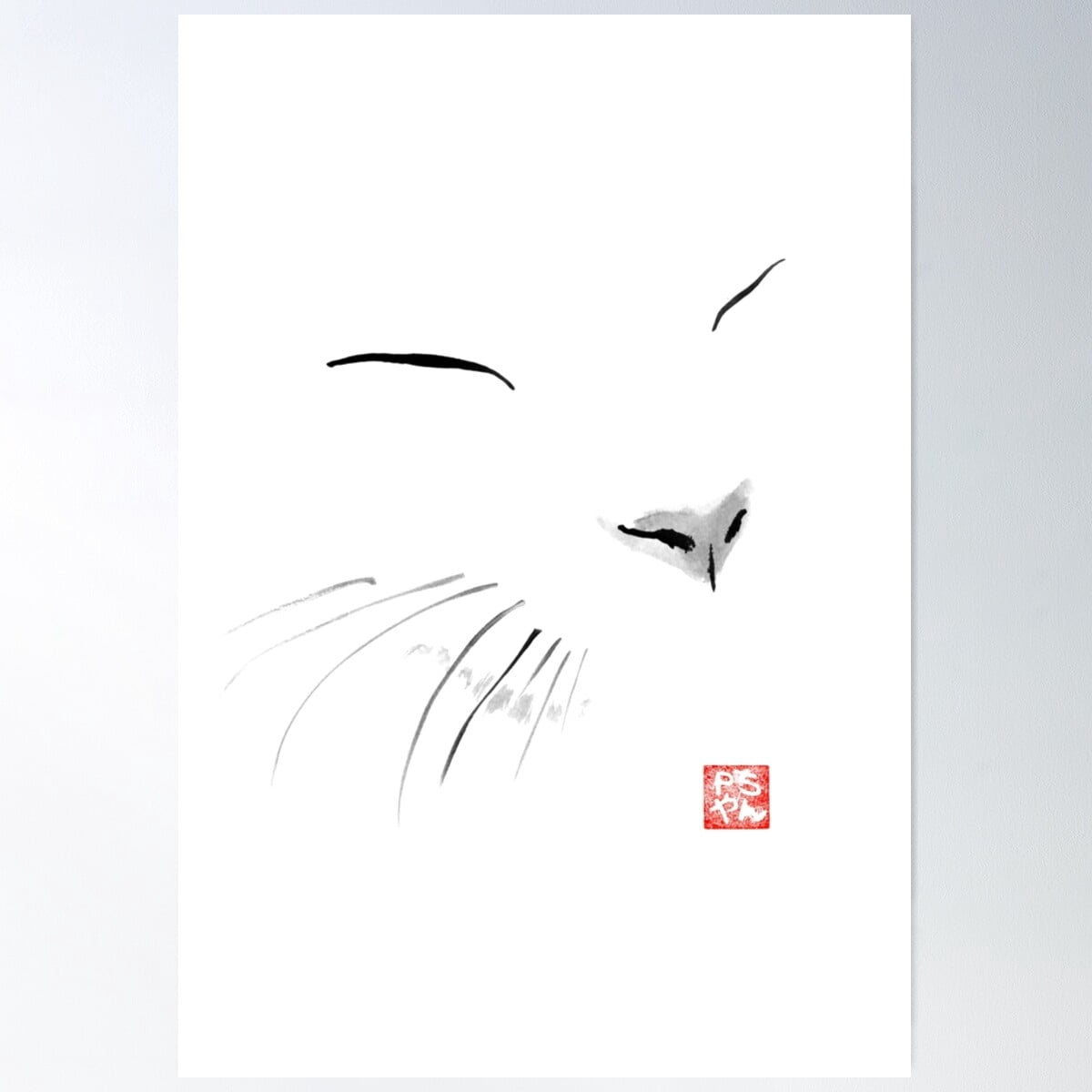 Cat In White Poster Wall Art Modern Wall Decor Wall Art Home Decor Cute ...