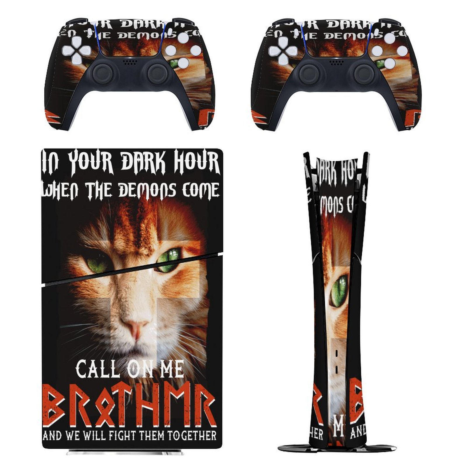 Cat In Your Darkest Hour T-shirt PS5/PS5 Slim Digital Disc Skin Sticker ...