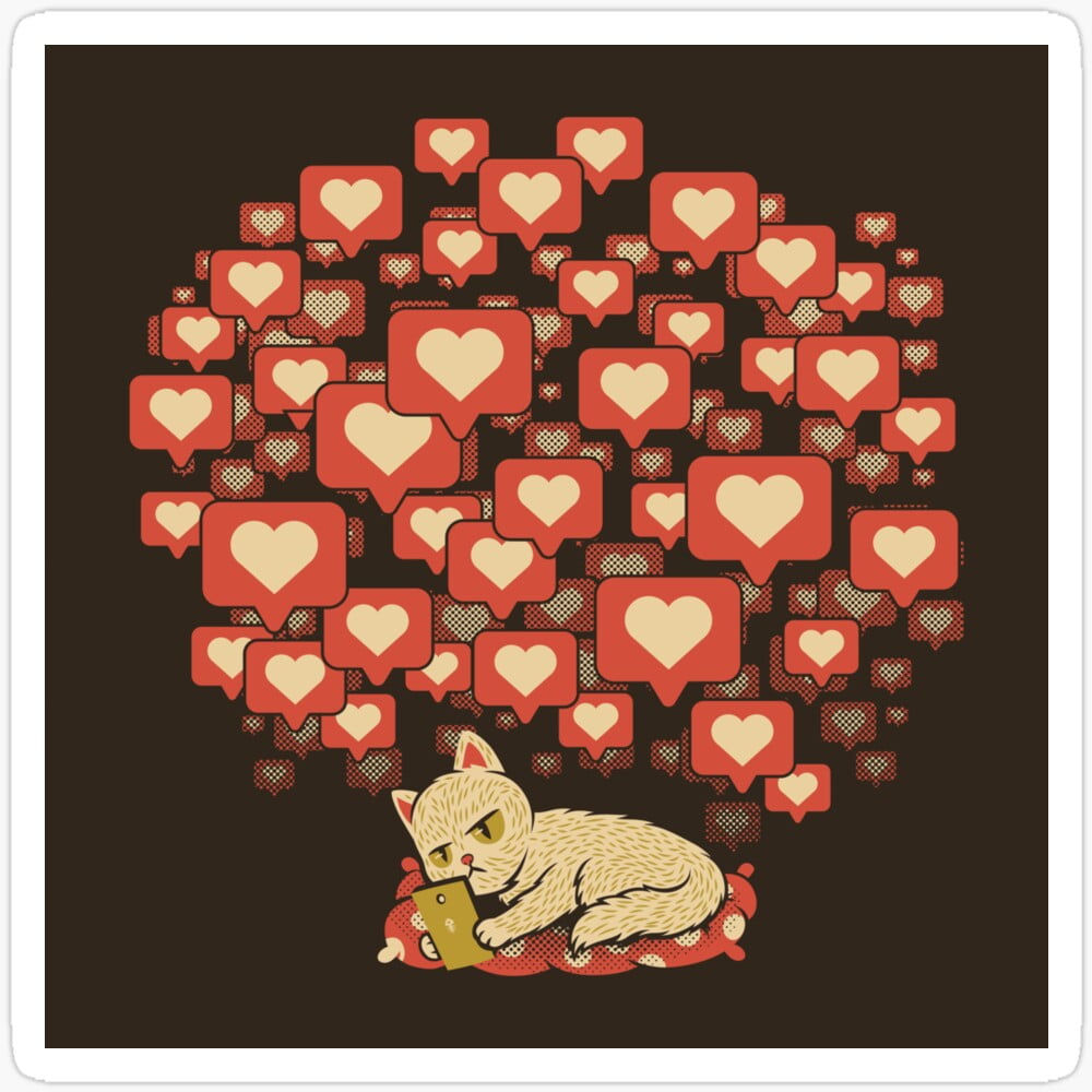 Cat Influencer Don'T Care Sticker Phone Decal Water Bottle Stickers Car ...