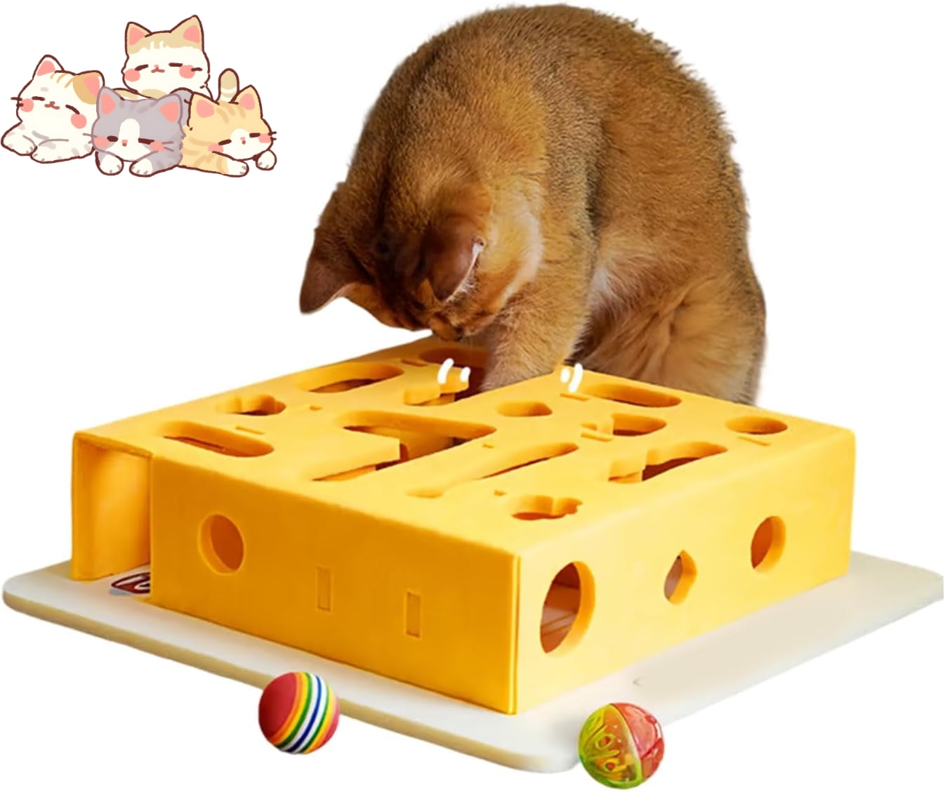 Cat Intelligence Maze Box, Interactive Cats Maze Boxs Toy with Ball, Interactive Mazes for ...