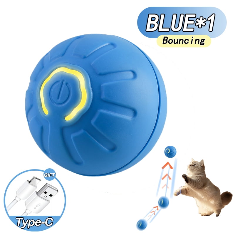 Cat Interactive Bouncing Ball Smart Cat Toys USB Automatic Rolling Magic Ball Electronic Cat Dog ...
