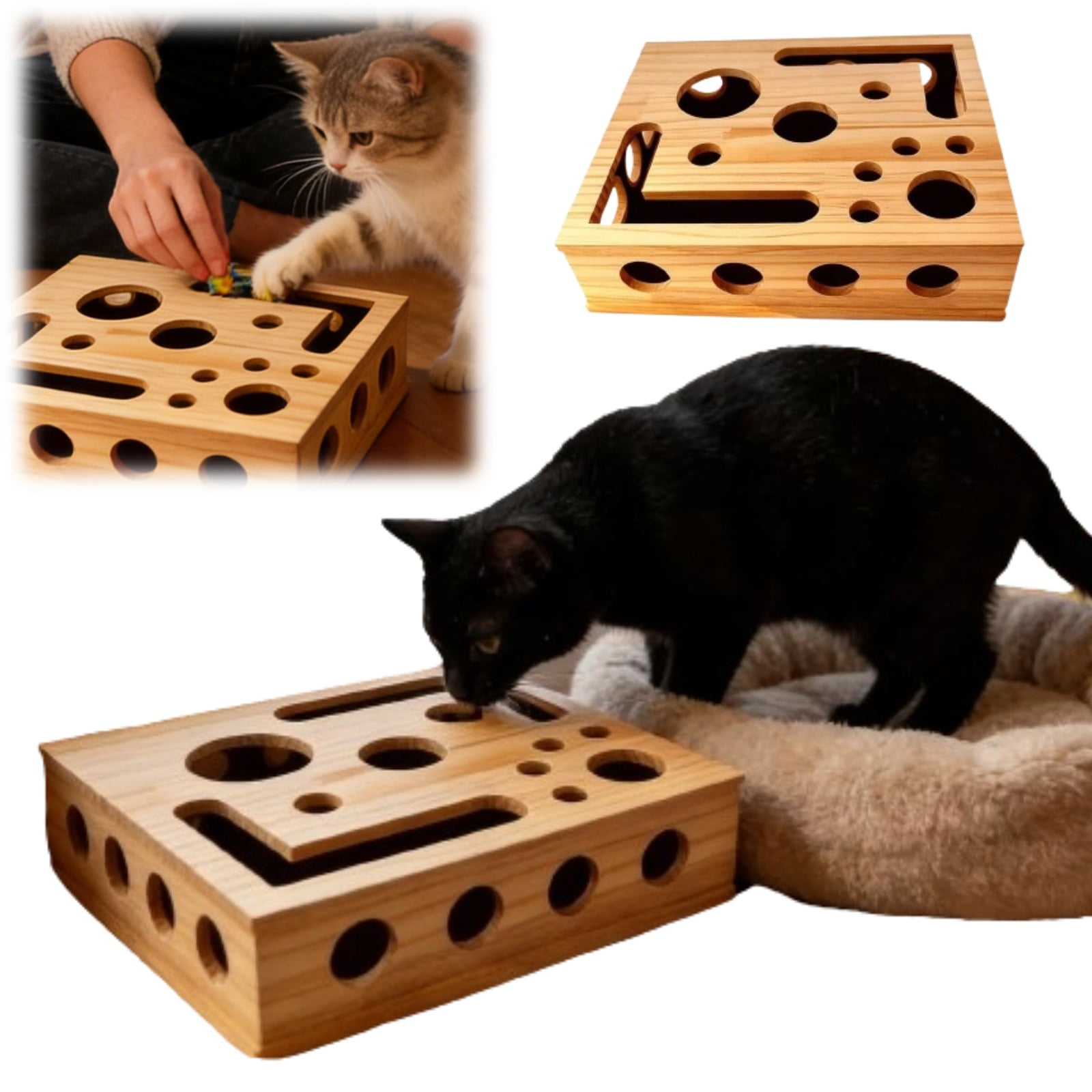 Cat Interactive Box Puzzle Toy, Indoor Hunting Exercise Toy for Kittens ...