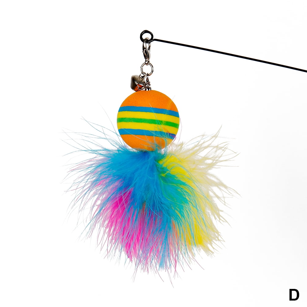 Cat Interactive Toy Funny Feather Ball Teaser Wand Toy with Bell Cat ...
