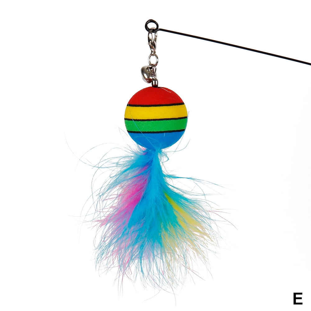 Cat Interactive Toy Funny Feather Ball Teaser Wand Toy with Bell Cat ...