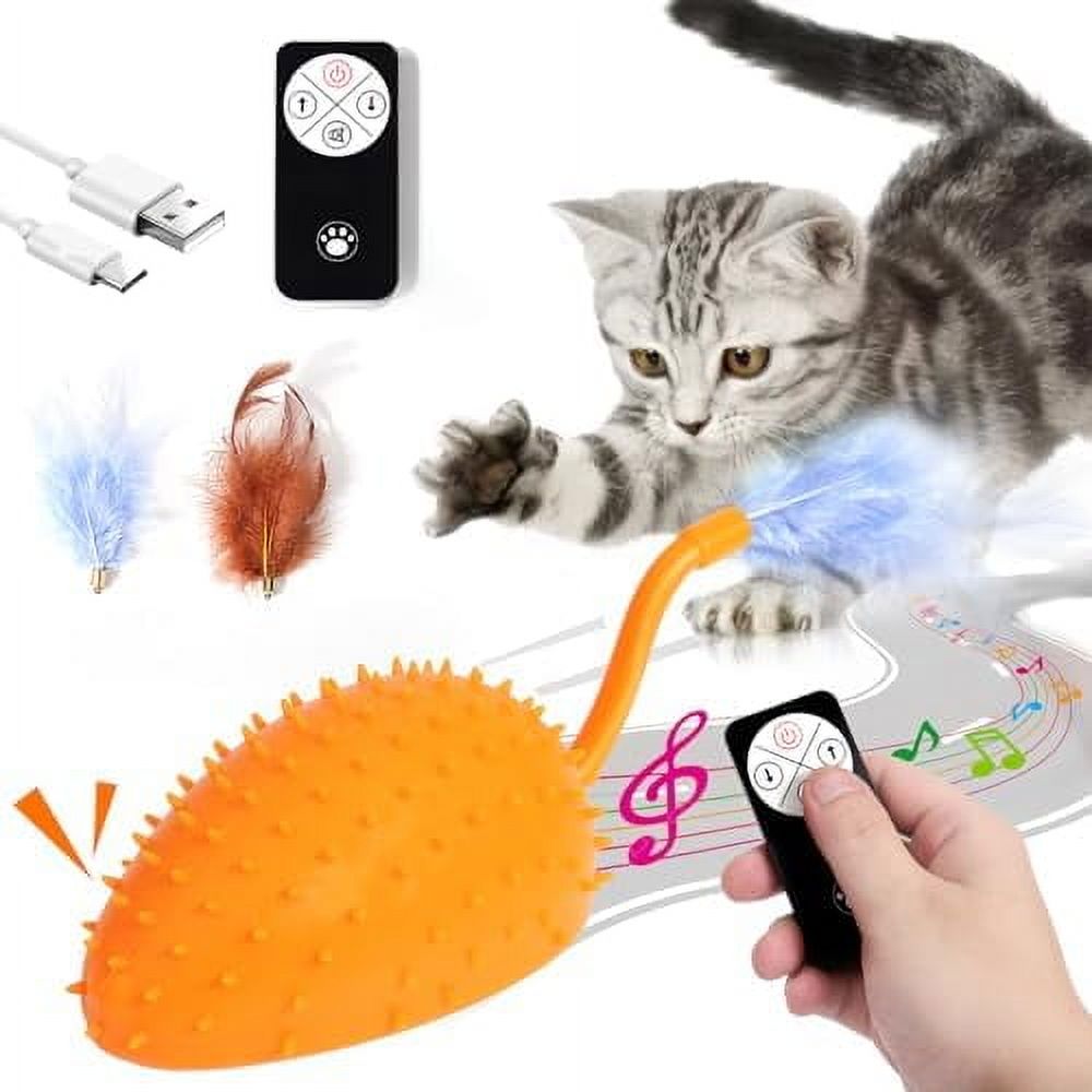 Cat Interactive Toys for Indoor Cats, Remote Control Toy with Feather ...