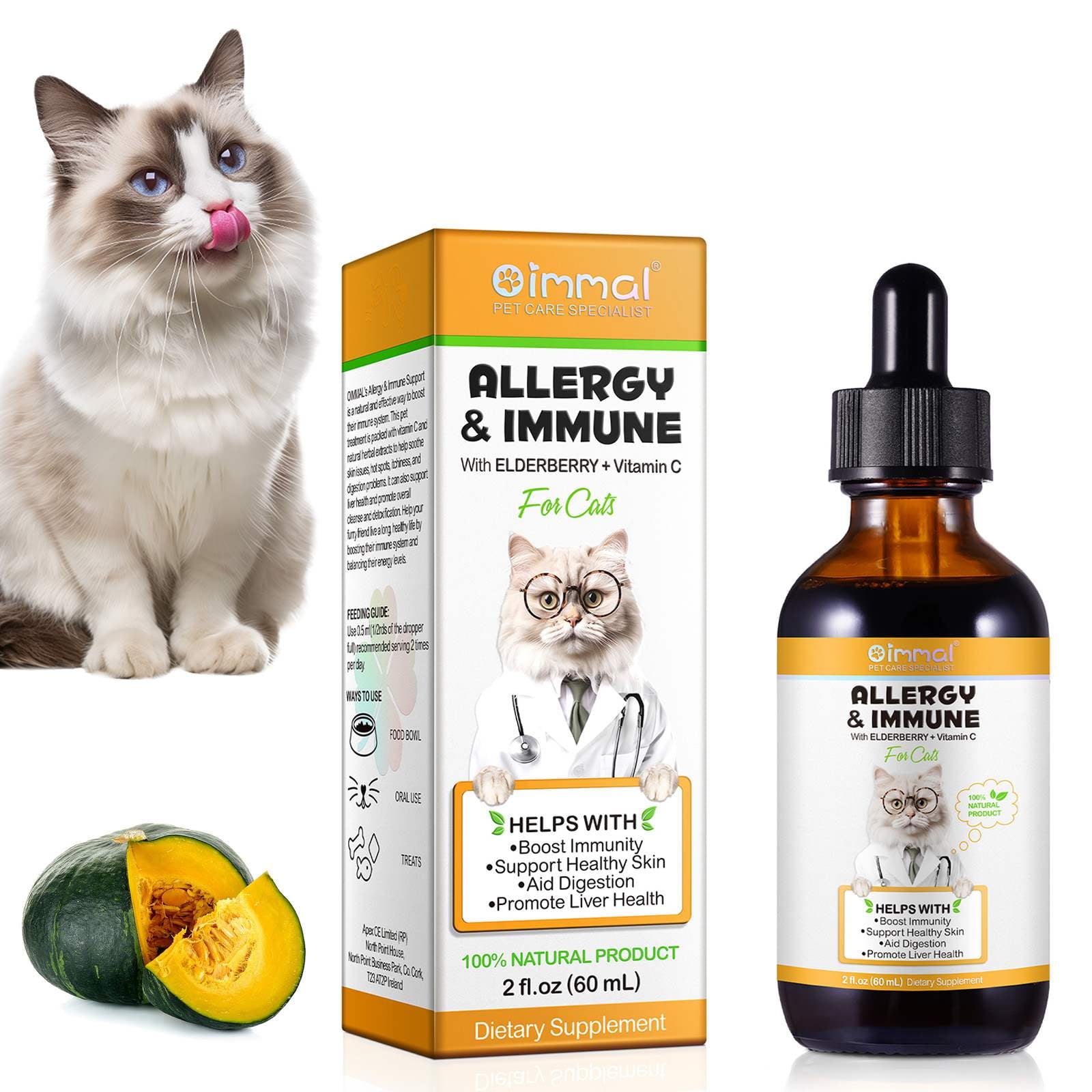 Cat Itch and Immune Drops, Itch Relief Allergy Relief for Cats, Skin ...