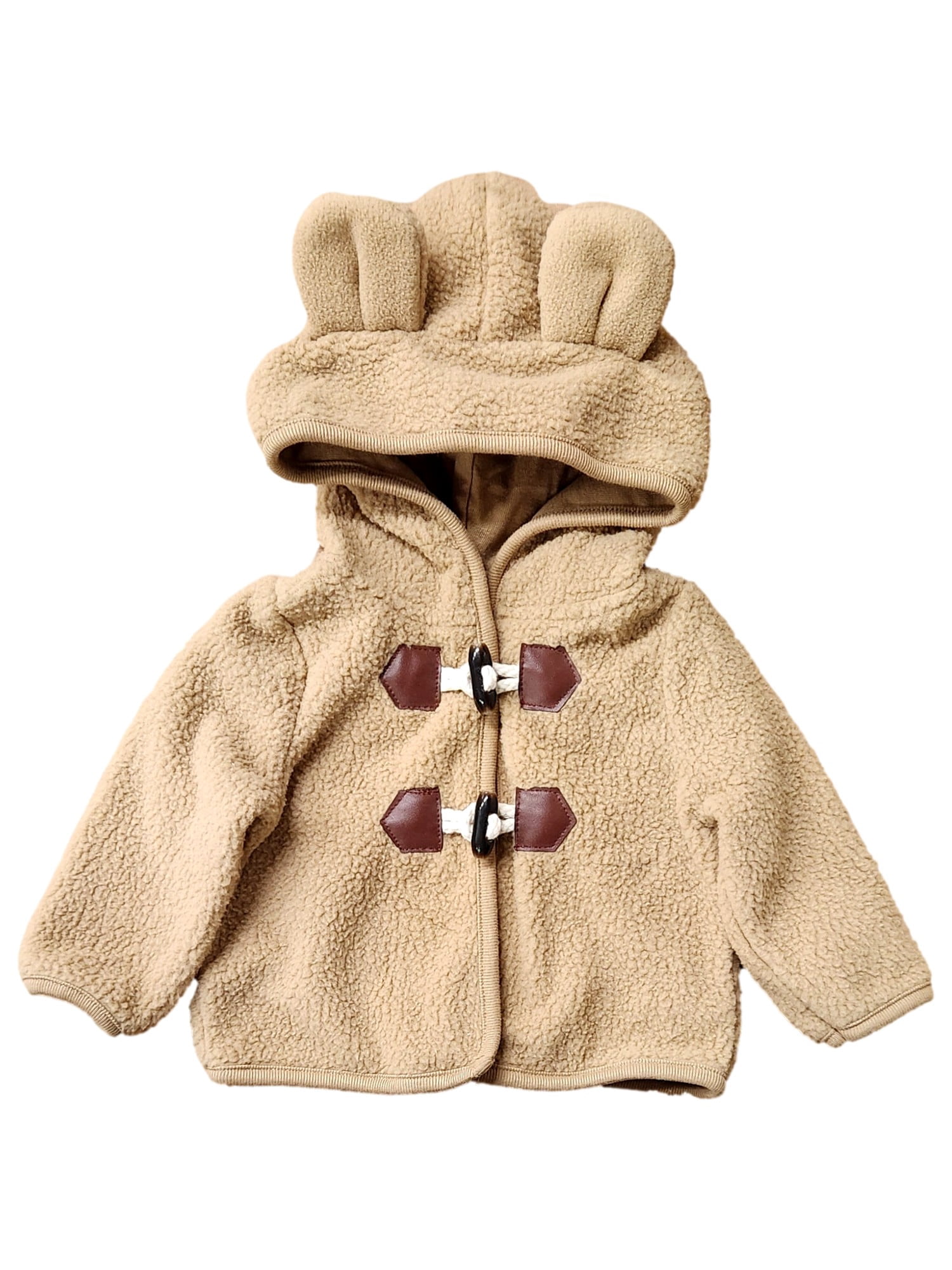 Cat & Jack Infant Boys Tan Fleece Bear Toggle Button Jacket Coat ...