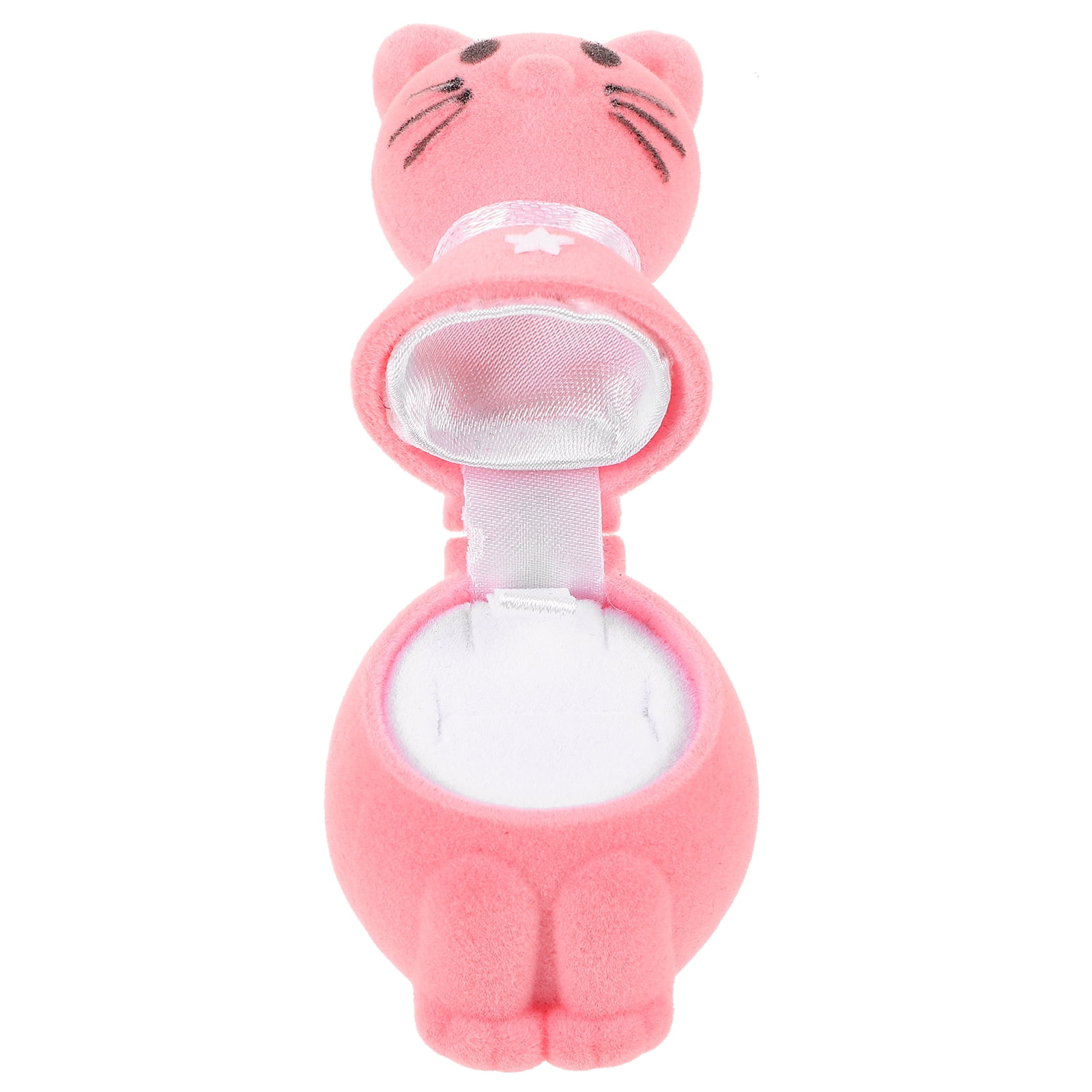 Cat Jewelry Box Wedding Ring Boxes for Ceremony Cat-Shaped Case Plastic ...