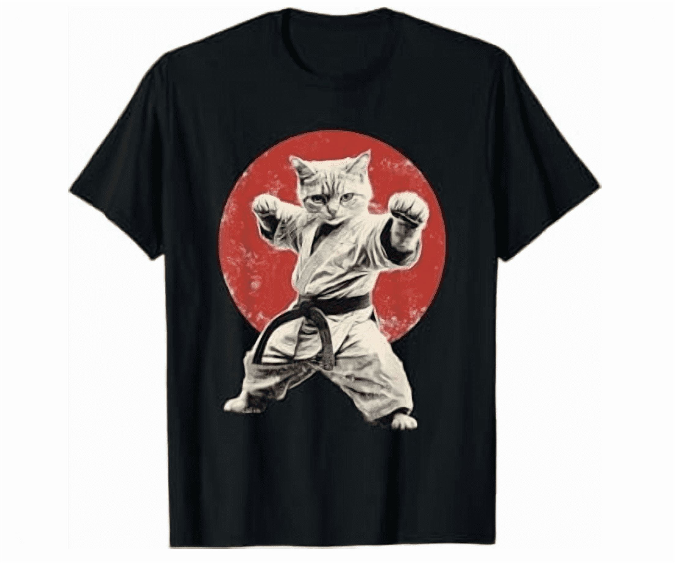 Cat Karate Judo Japan Japanese Flag Funny Graphic Shirt - Walmart.com
