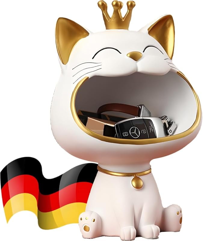 Cat Key Bowl for Entryway Table, Funny Cat Candy Dish Black Cat Statues ...