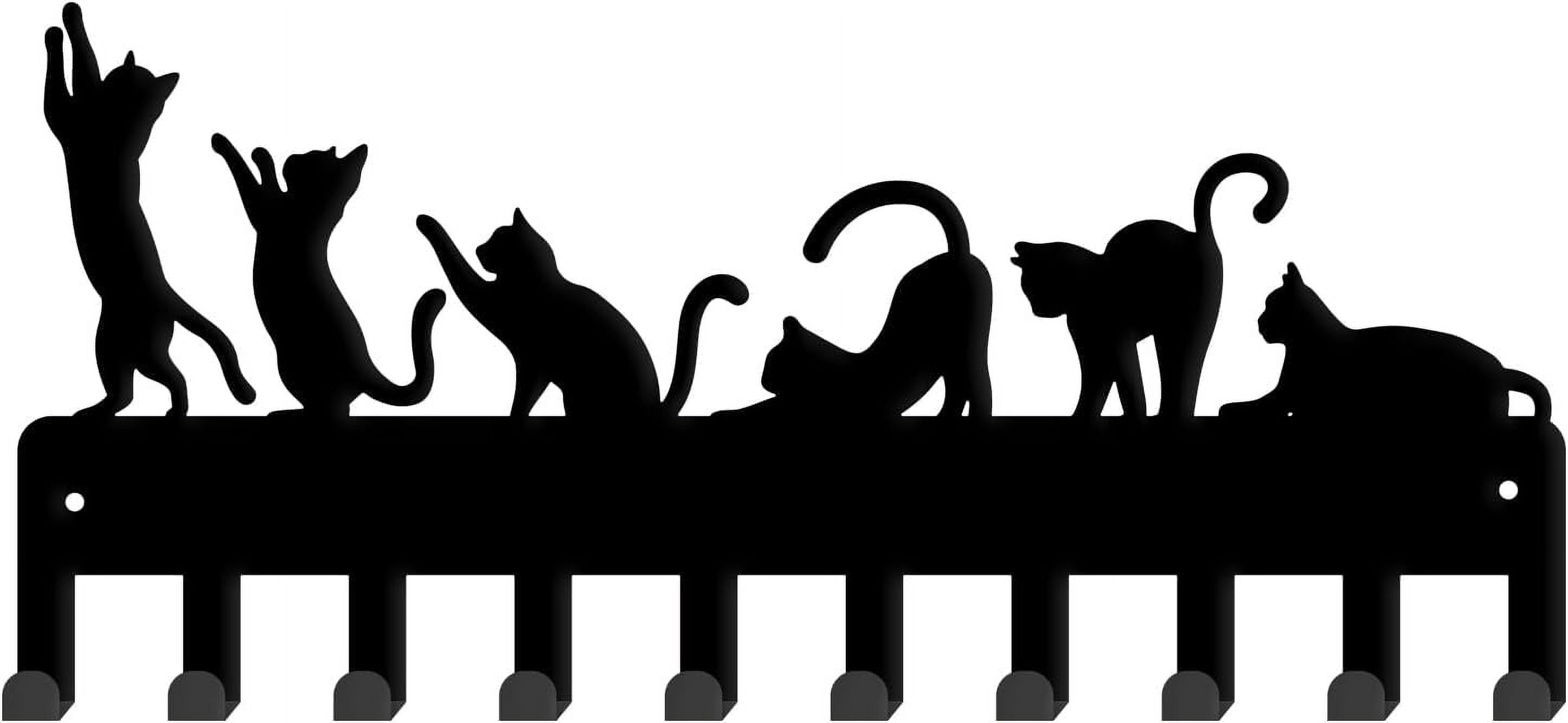 Cat Key Hook Holder 6 Style Cat Decorative 10 Hook Metal Key Holder ...