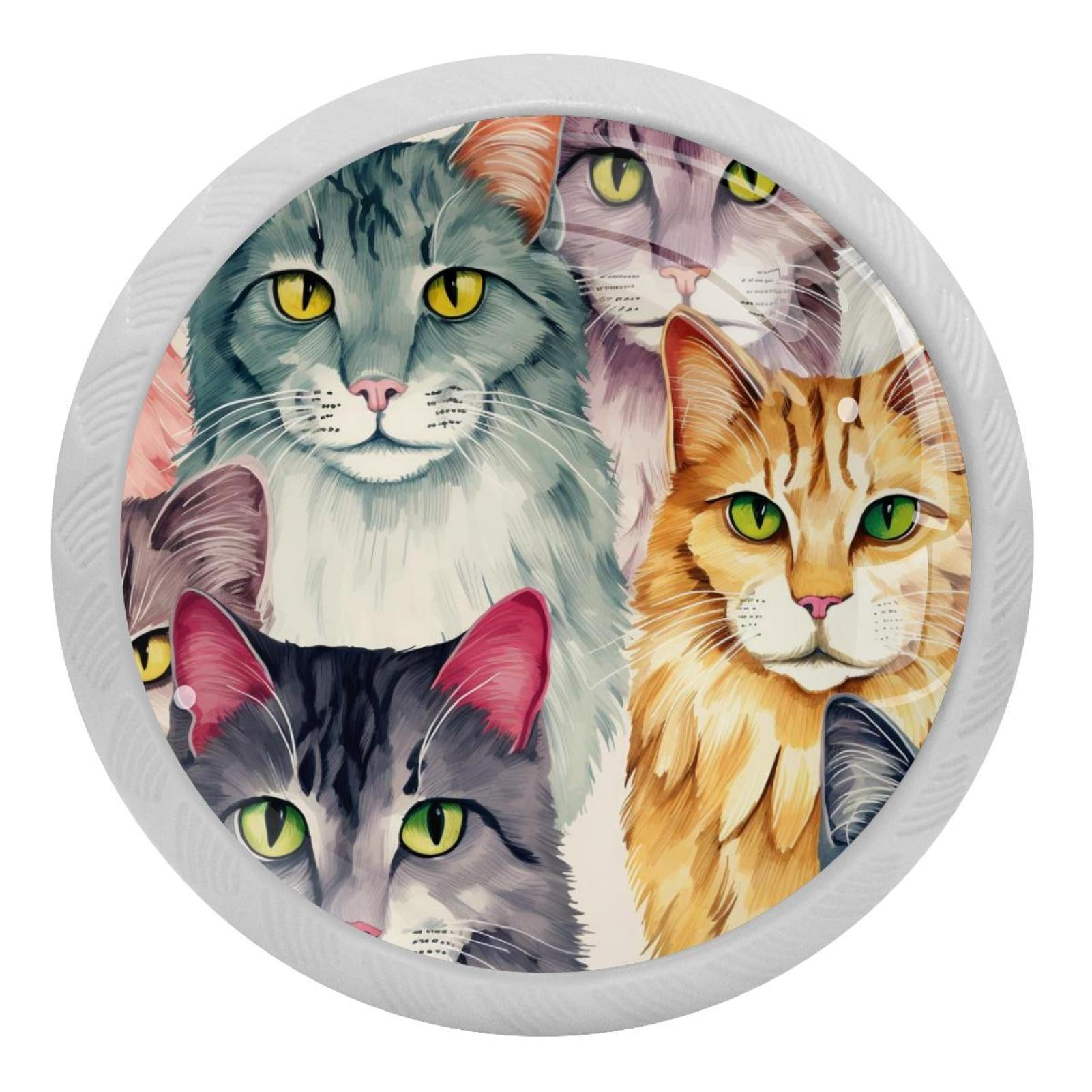Cat Kitchen Hardware: Fluorescent Drawer Pulls - Round 4-Pack, Glow-in ...