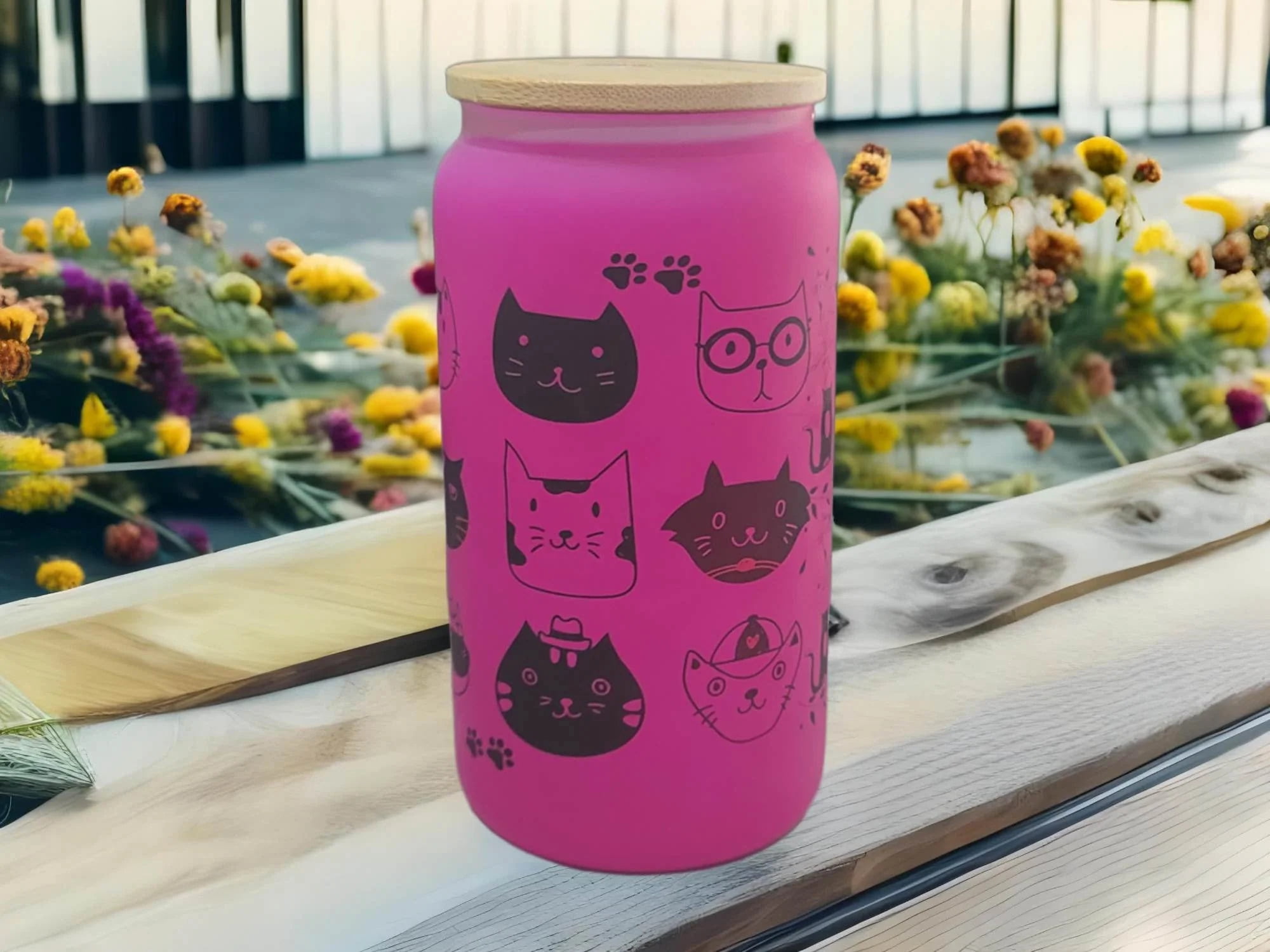 Cat Kitten Beer Can Glass | Boho Pet Coffee Glass | 16 oz - Walmart.com
