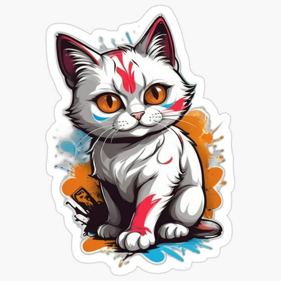 Cat Kitten Cute Kitty Cats Sticker Phone Decal Water Bottle Stickers ...