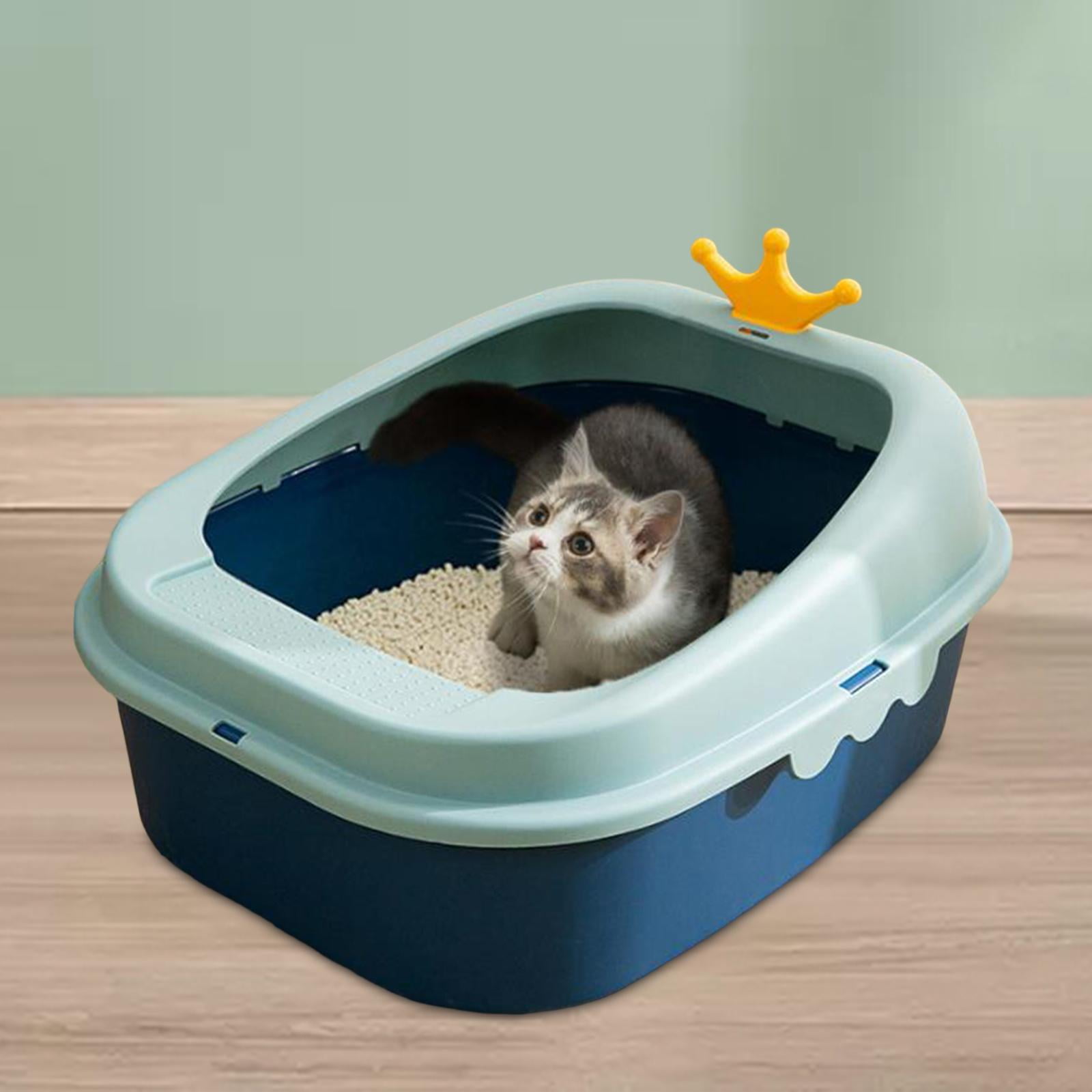 Cat Kitty Litter Open Top Pet Litter Tray Anti Splashing Heighten ...