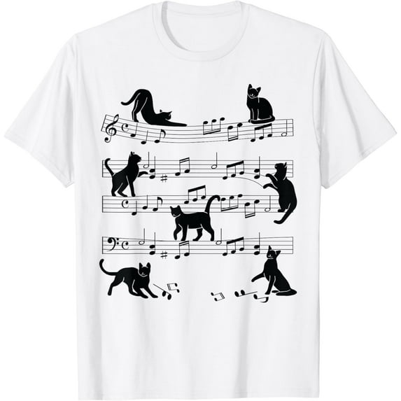 Cat Kitty Playing Music Note Clef Musician Art Vintage Illustration ...