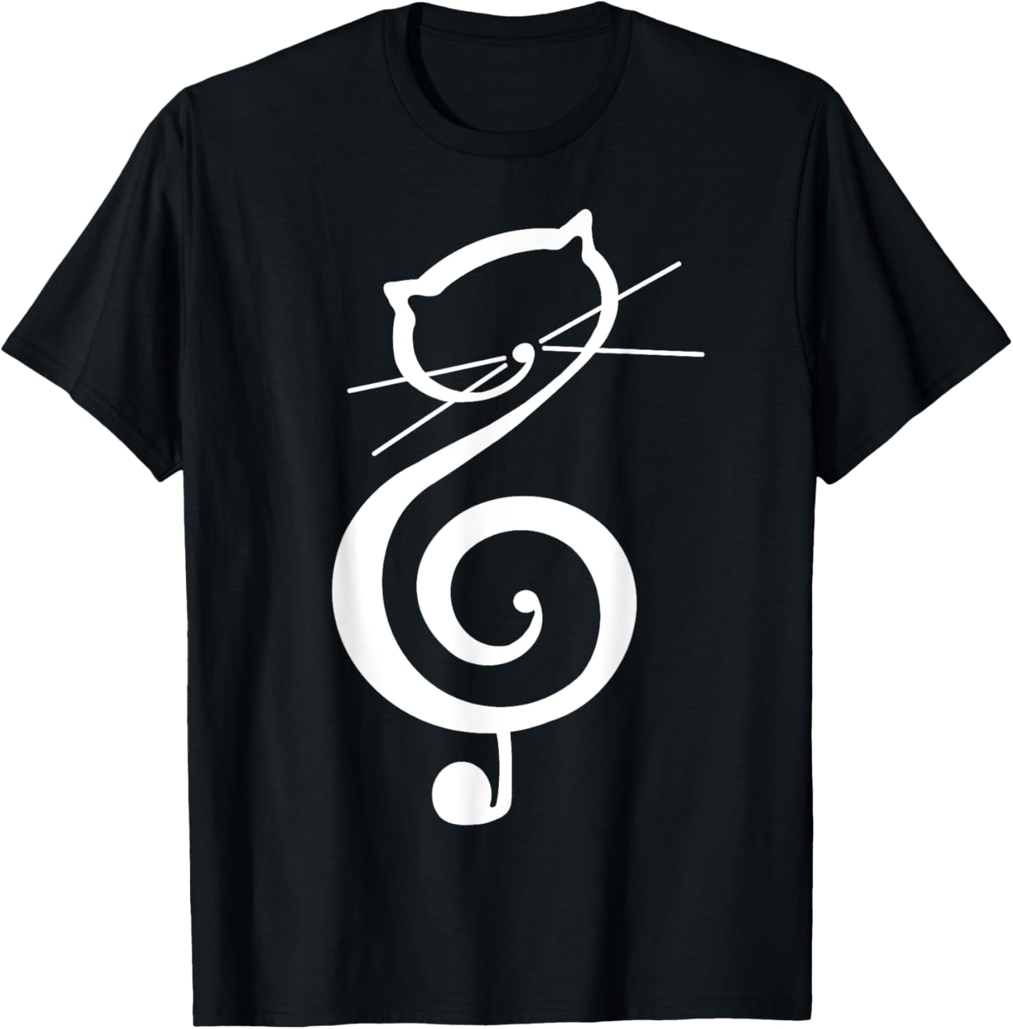 Cat Kitty Treble Music Clef Funny Cat Music Notes Women Men T-Shirt ...