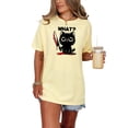 Cat with Knife What T-Shirt, Funny Cat Graphic Tee, Cute and Scary Cat ...