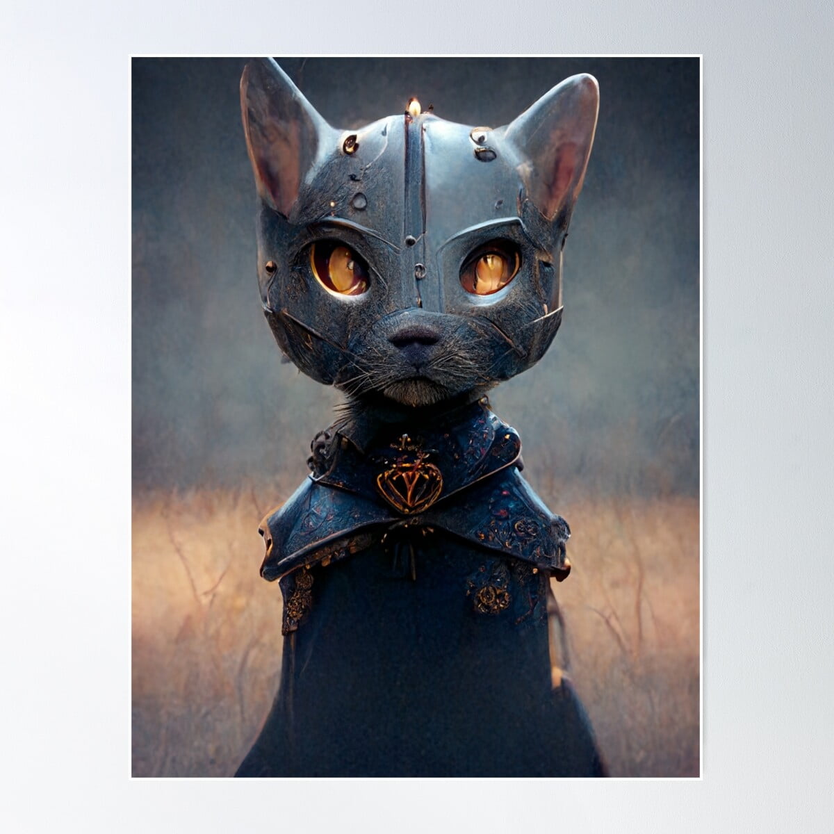 Cat Knight Portrait Poster Wall Art, Modern Wall Decor For Living Room ...