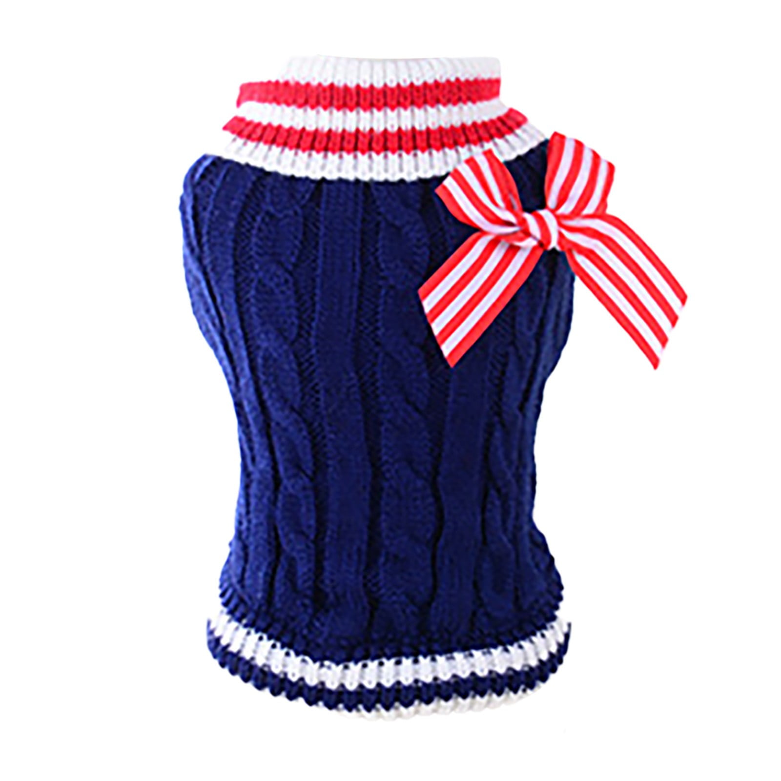 Cat Knit Sweater Classic Cable Pet Navy Winter Clothes Pet Dog Coat Dog ...