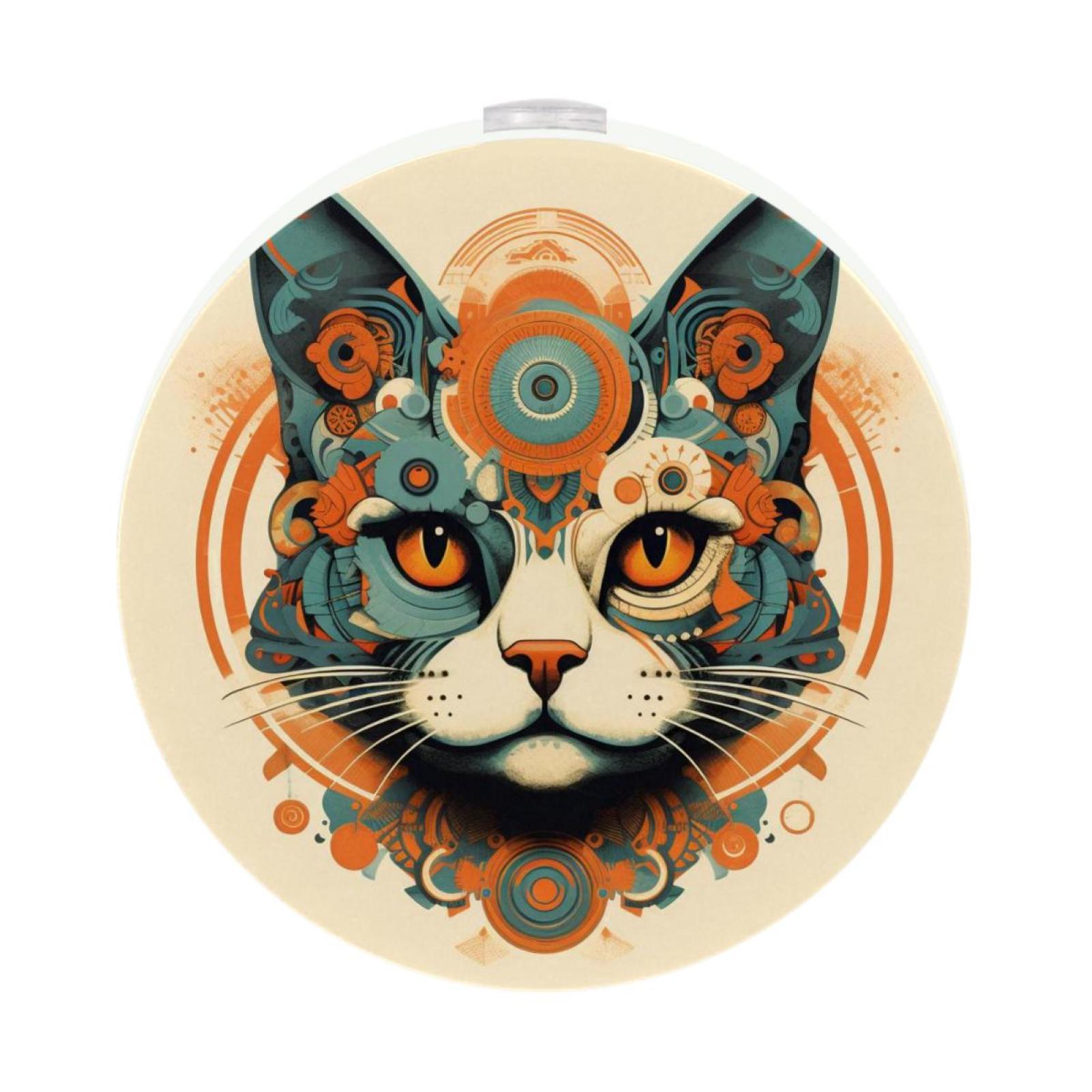 Cat LED Round Night Light-2PCS, Energy Efficient Plug-in Wall Lamp with ...