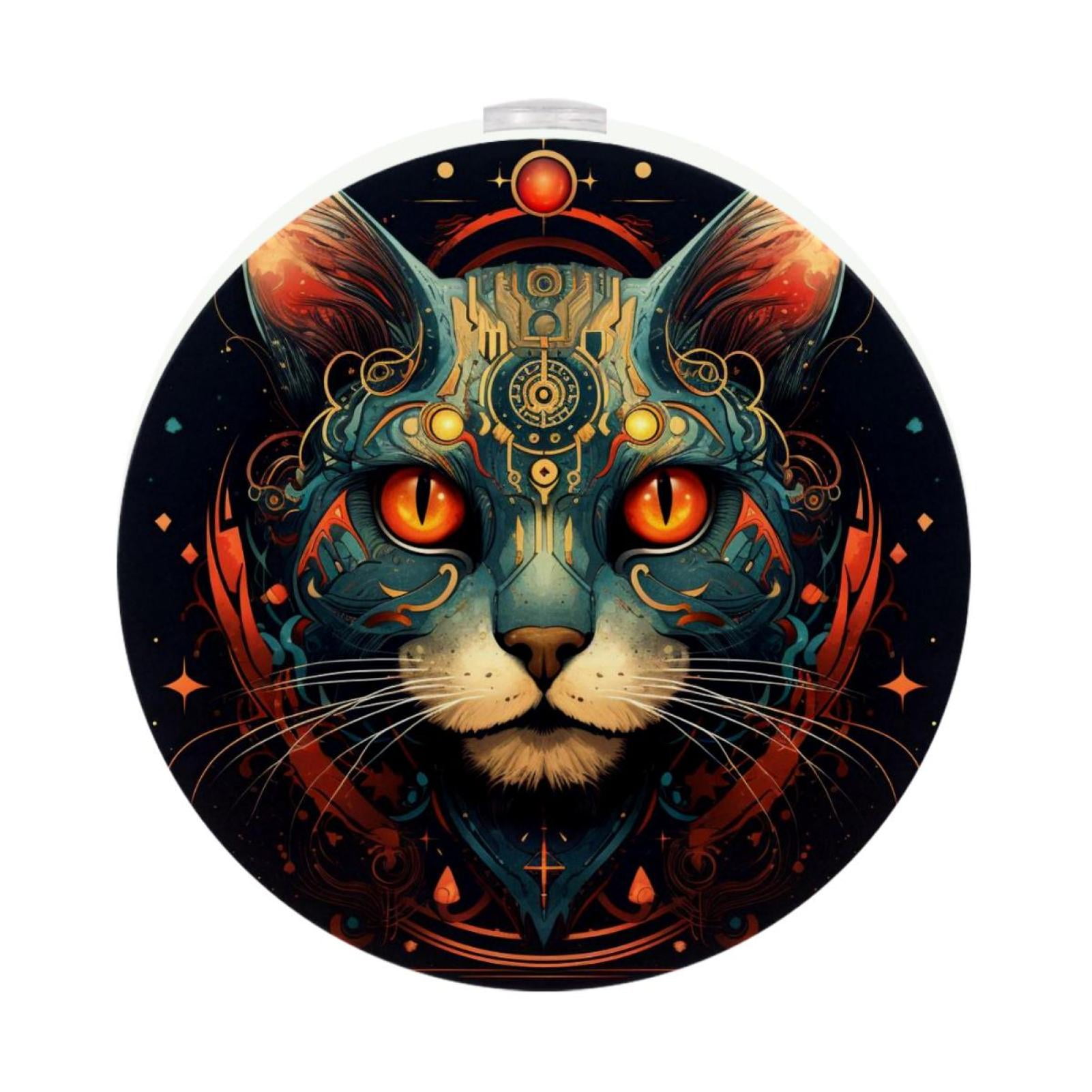 Cat LED Round Night Light - 2PCS, Plug-in Dusk-to-Dawn Sensor, Energy ...