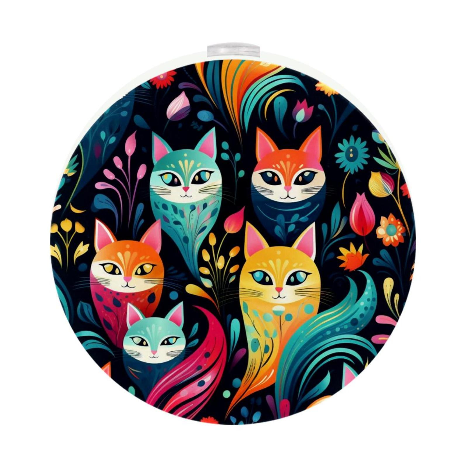 Cat LED Round Night Light-2PCS Ultra Bright Candle Battery Powered for ...