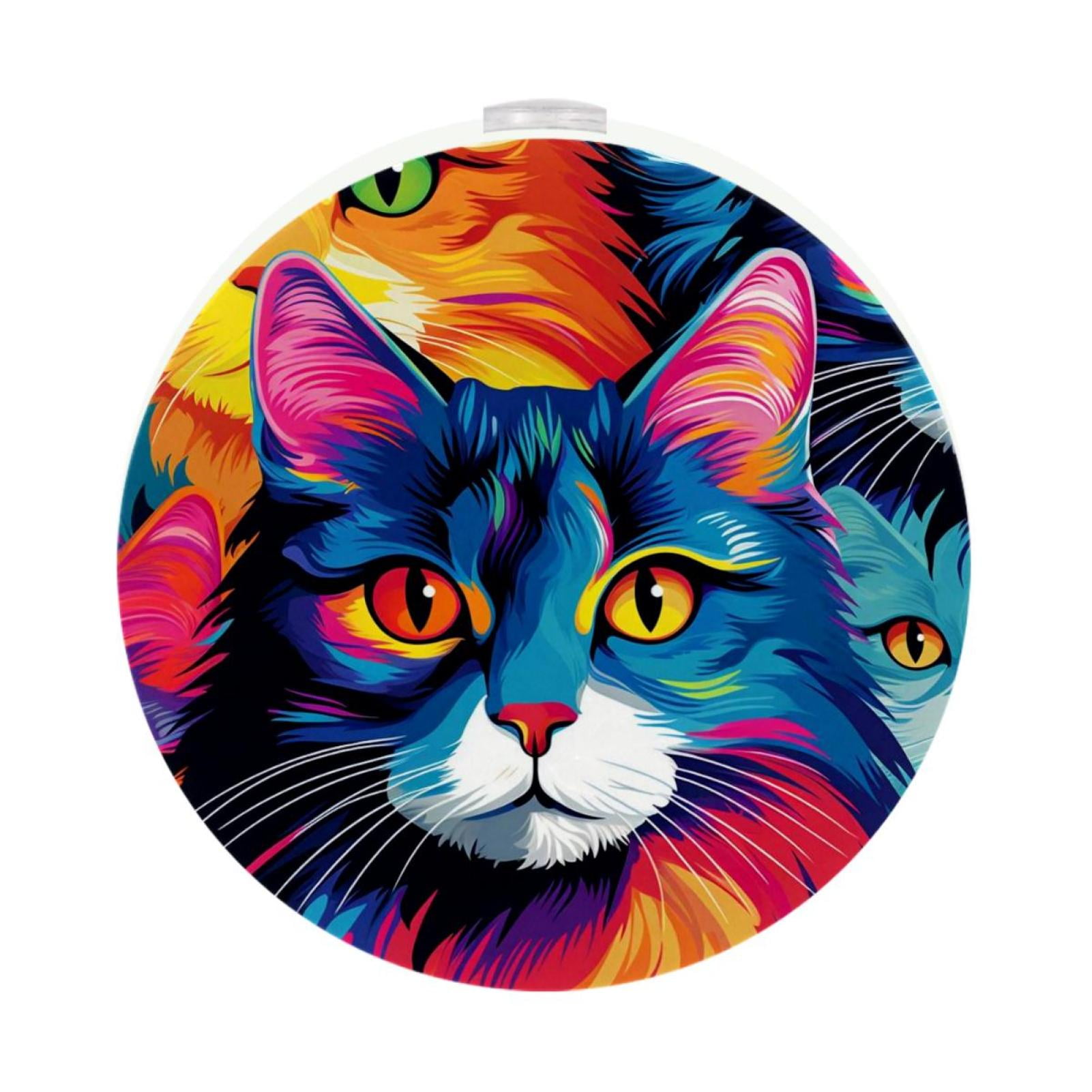 Cat LED Round Night Light-2PCS Ultra Bright Candle Battery Powered for ...