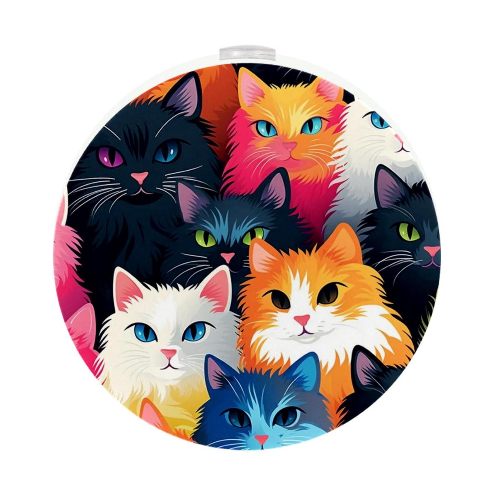 Cat LED Round Night Light-2PCS Ultra Bright Candle Battery Powered for ...