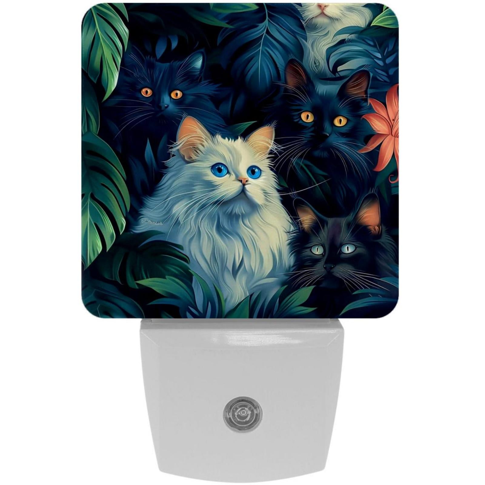 Cat LED Square Night Light - Small and Bright Square-shaped LED Night ...