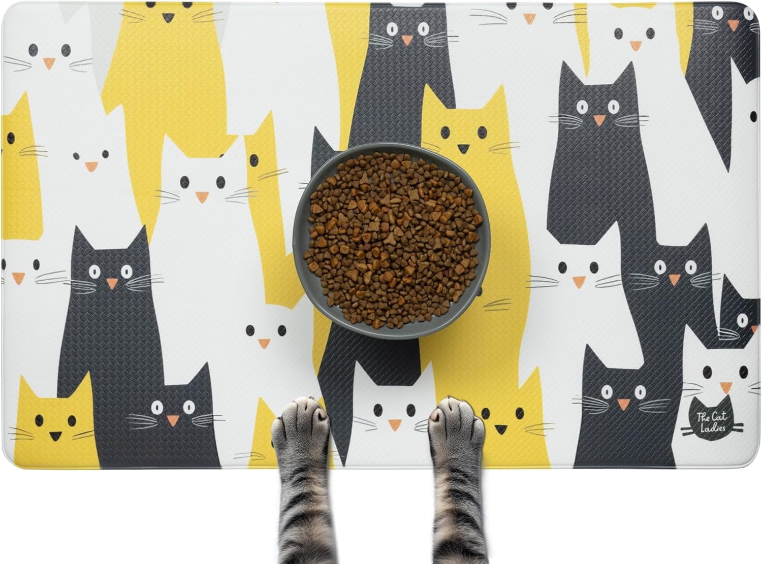 The Cat Ladies Cats Feeding Mat - Waterproof Dishwasher Safe 16.5x28 ...