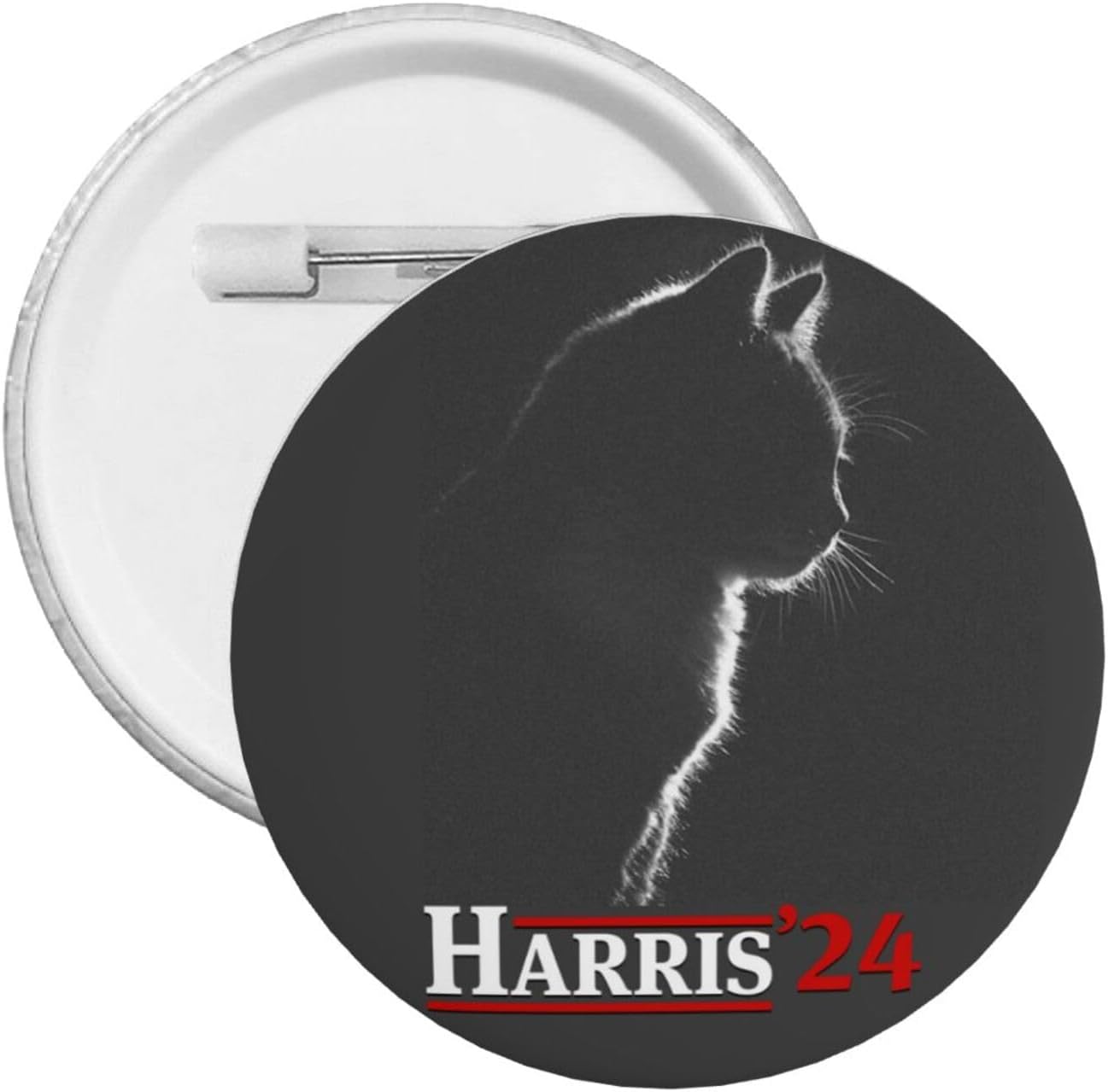 Cat Ladies For Kamala Funny Cat 2024 President Kamala-Harris Pin Button ...