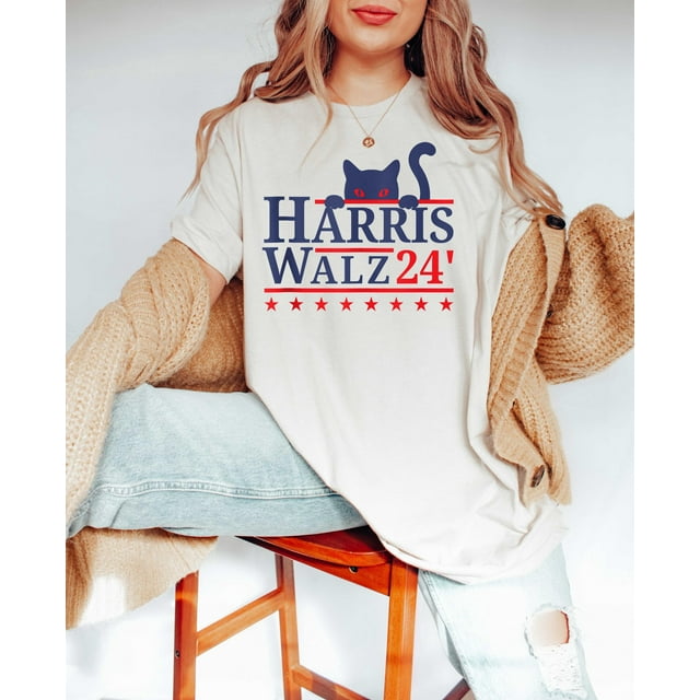 Cat Ladies Harris Walz Shirt, Kamala Harris Shirt, Kamala Harris for ...