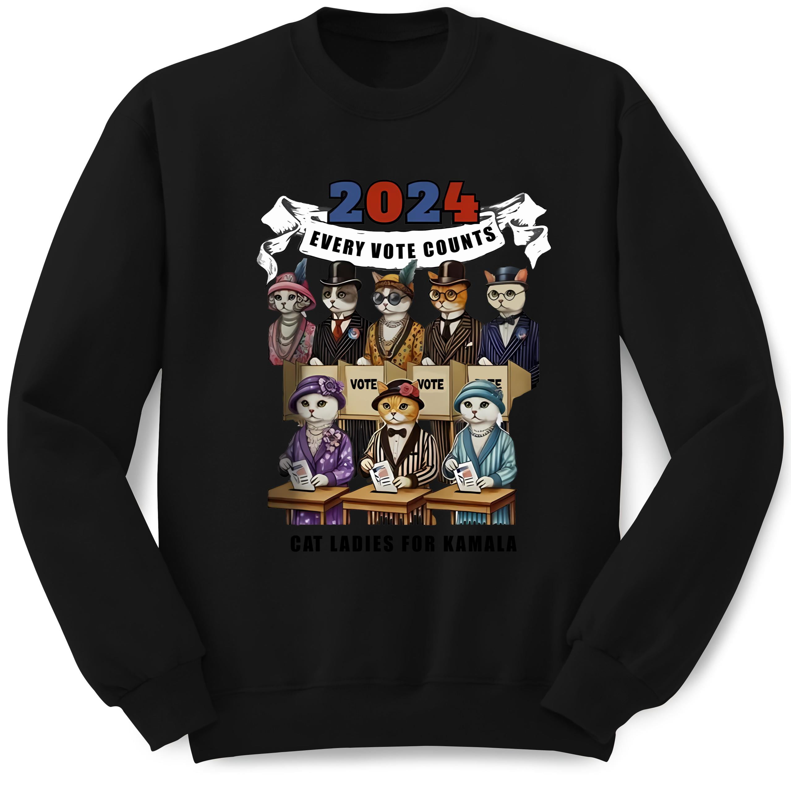 Cat Ladies Vote Graphic Shirt, 2025 Election Tee - Walmart.com
