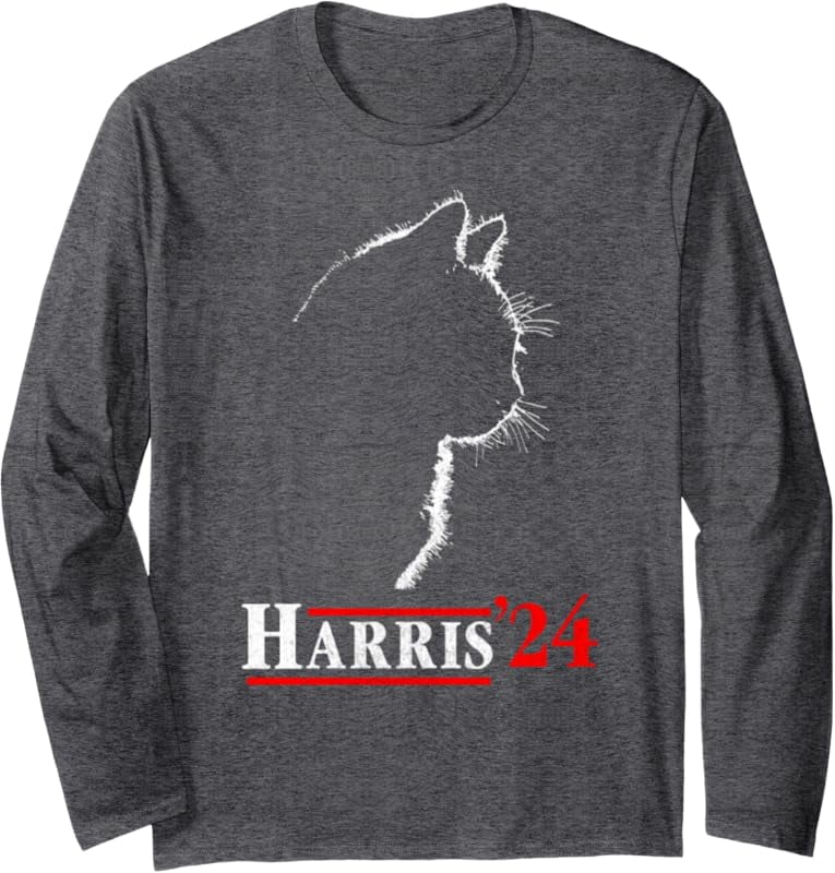 Cat Ladies for Kamala Funny Cat 2024 President Kamala-Harris Long ...